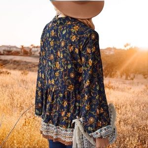 Tops | Heritage Floral Print Boho Top | Poshmark